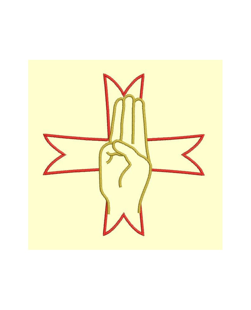 motif broderie machine salut scout guide dans croix scout