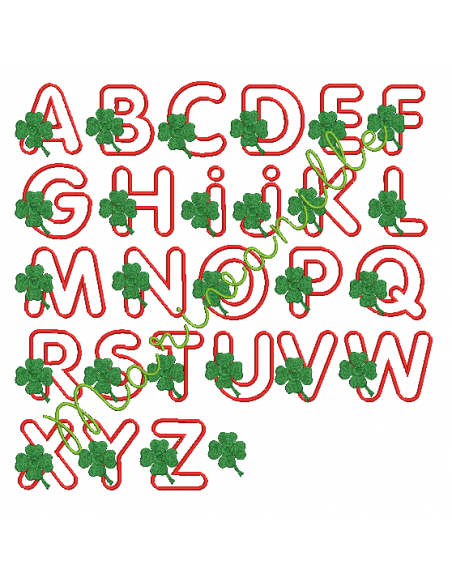 Alphabet trèfle appliqué