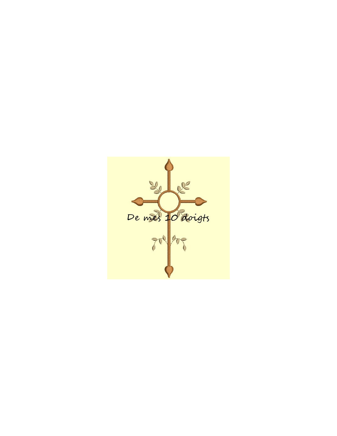 Motif broderie machine croix en broderie blanche